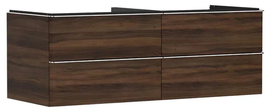 Hansgrohe Xelu Q - Umyvadlová skříňka, 50x136x55 cm, 4 zásuvky, tmavý ořech/chrom 54089000