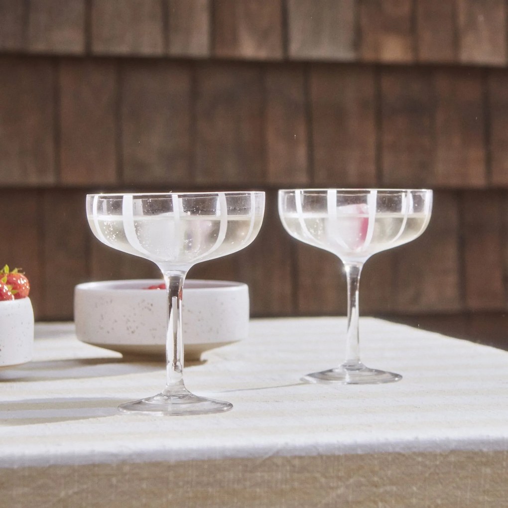 OYOY Sklenice na šampaňské Mizu Glass Clear 230 ml - set 2 ks, čirá barva, sklo