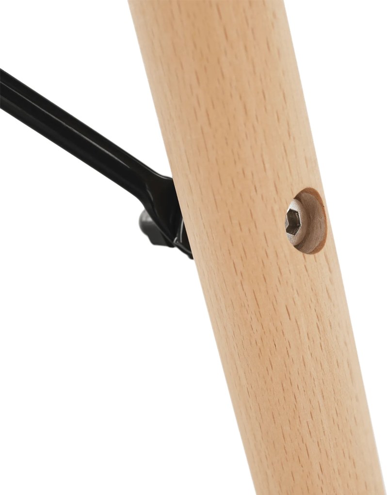 Jídelní stůl, bílá/buk, průměr 90 cm, GAMIN 2 NEW 90