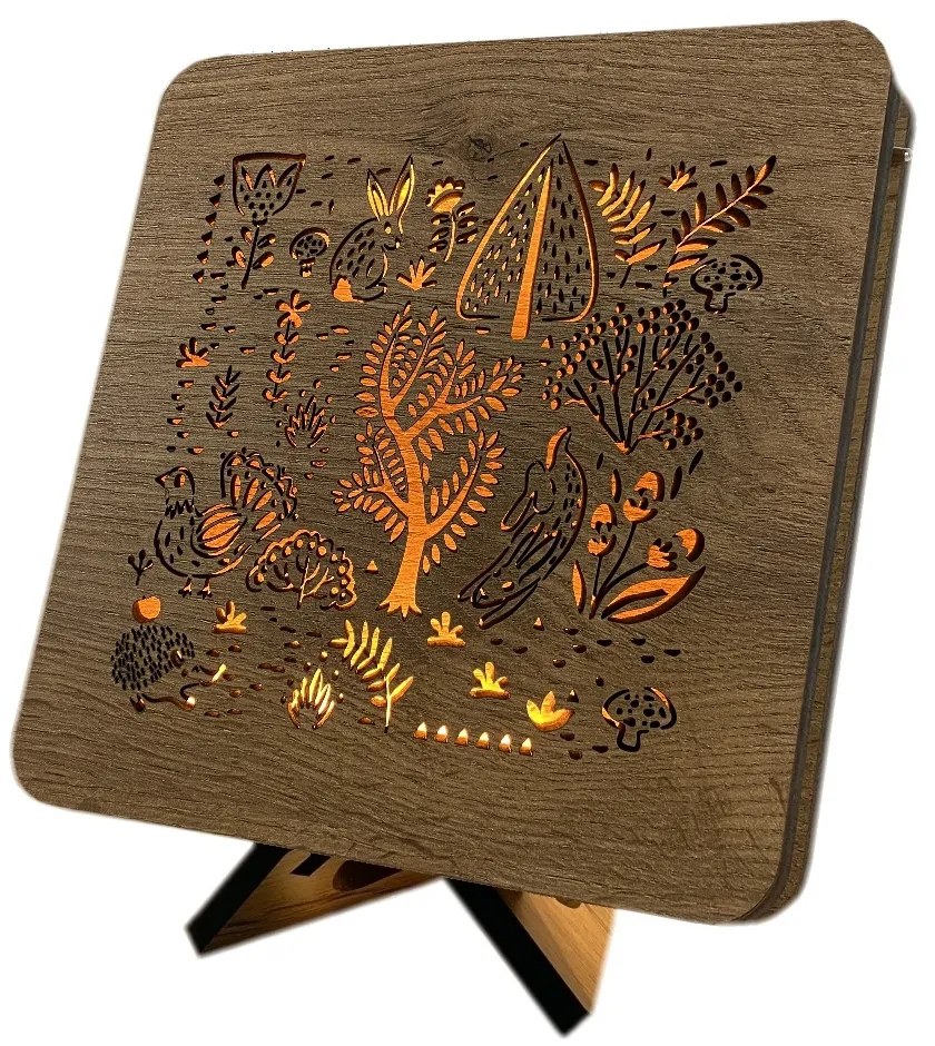 Li-Go "Les se zajícem"  lampa 19x19cm provedení povrchu: černá s patinou