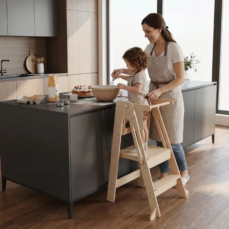Montessori skládací učící věž LIVI - přírodní