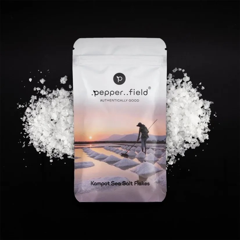 Pepperfield Solné pyramidy - Sea Salt Flakes - výběr největších krystalů solných vloček, 100 g SALT-FLAKES-100