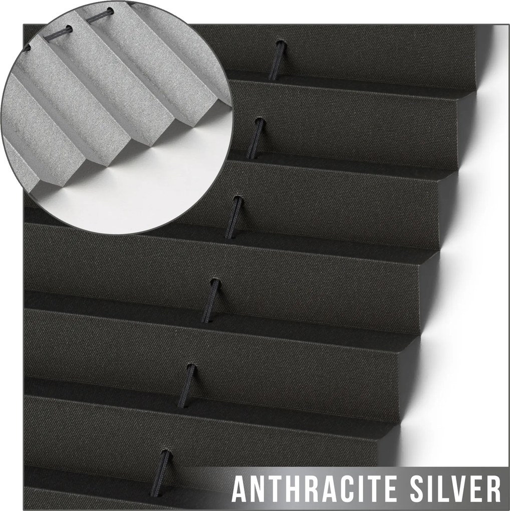 Plisa Termoizolaení plisovaná roleta Anthracite Silver 65 cm x volitelná výška
