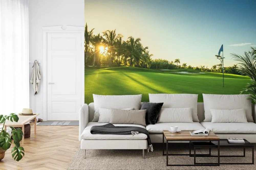 Fototapeta Golfové Hřiště Při Východu Slunce Hladký vinyl 270x180