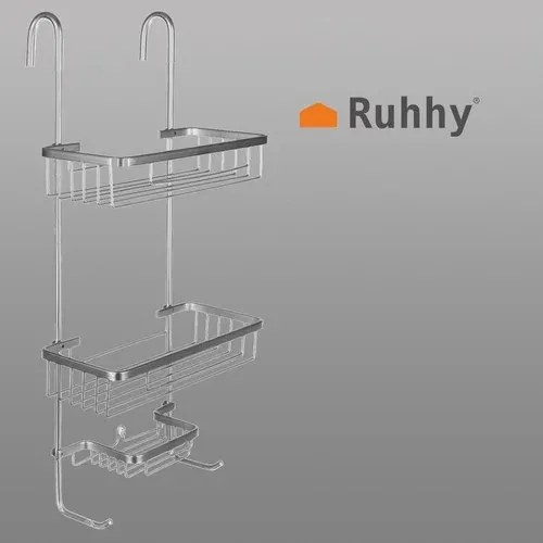 Závěsná polička do koupelny - stříbrná