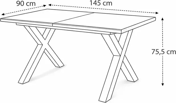 Jídelní stůl EBON + 4ks jídlení židle ENZO bílá