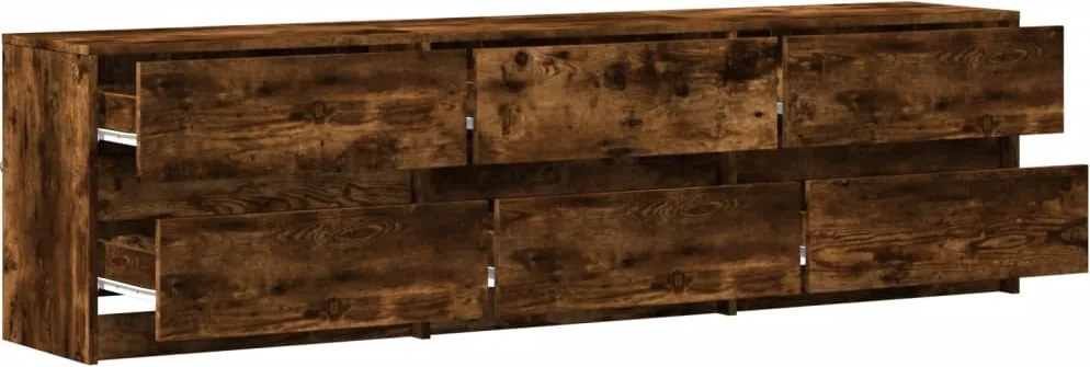 TV skříňka s LED kouřový dub 180 x 34 x 50 cm kompozitní dřevo 3307930
