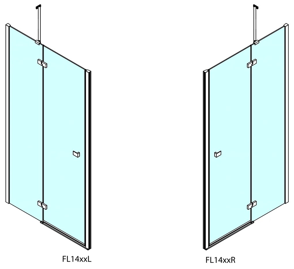 Polysan FORTIS sprchové dveře do niky 1400mm, čiré sklo, levé FL1414L
