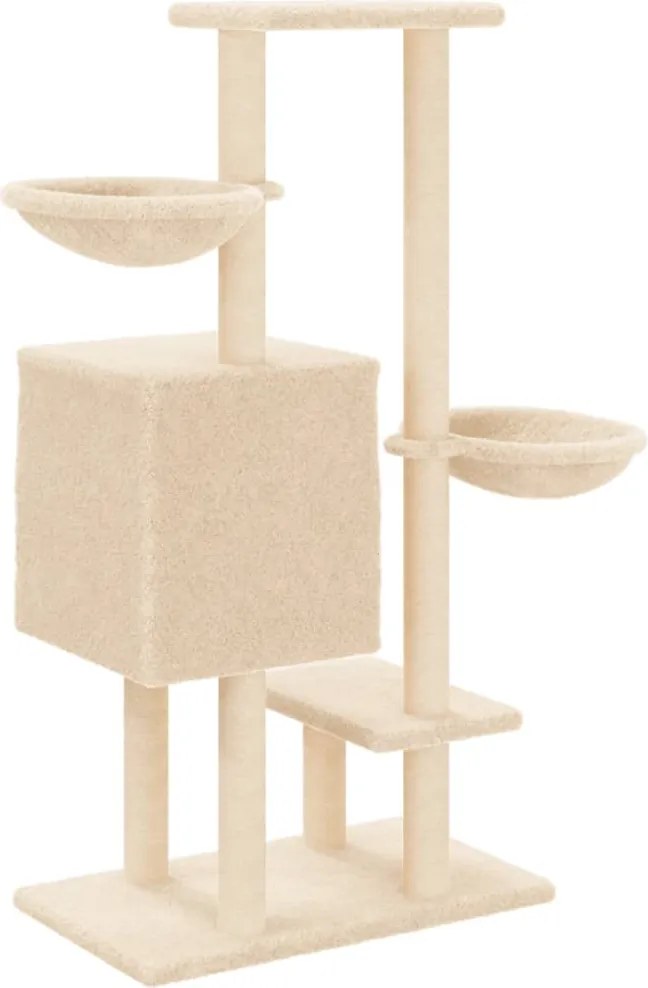 Škrabadlo pro kočky se sisalovými sloupky krémové 117 cm 172118