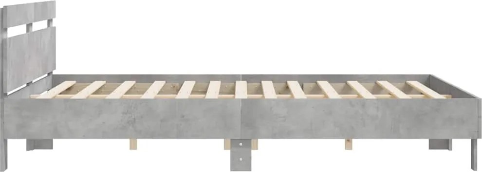 Rám postele s čelem betonově šedý 200 x 200 cm kompozitní dřevo 3207395