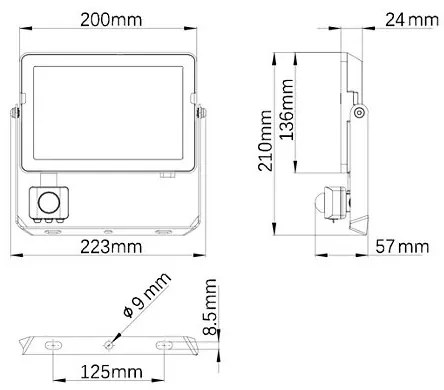 Philips - LED Venkovní reflektor se senzorem PROJECTLINE LED/50W/230V IP65 3000K