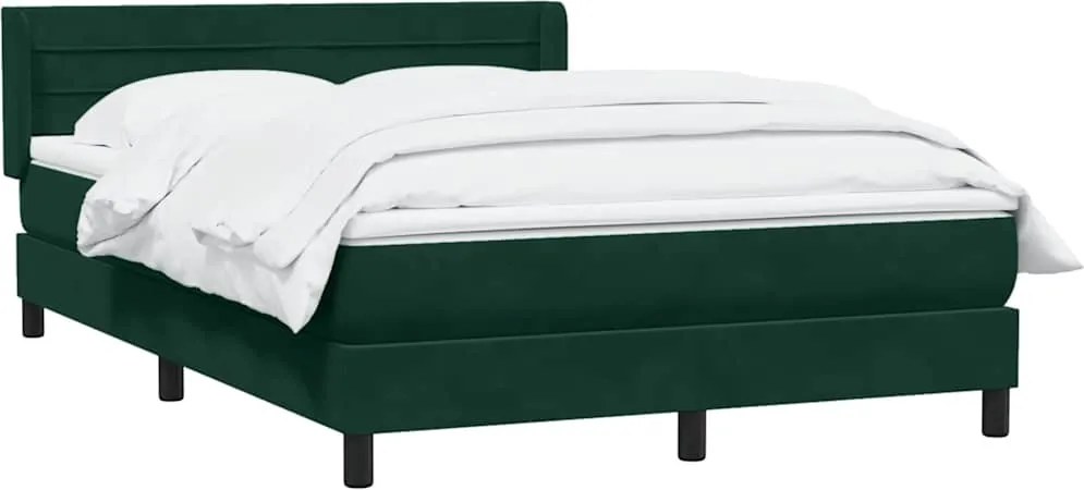 Box spring postel s matrací tmavě zelená 160x220 cm samet 3318246