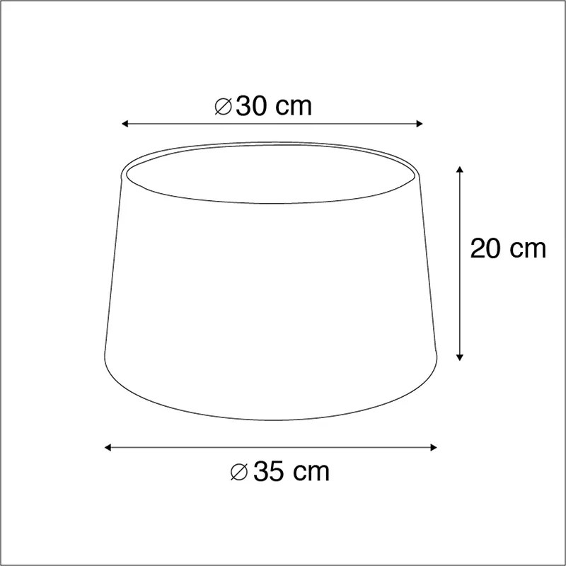Stínidlo z bavlny černé 35/30/20 se zlatým vnitřkem