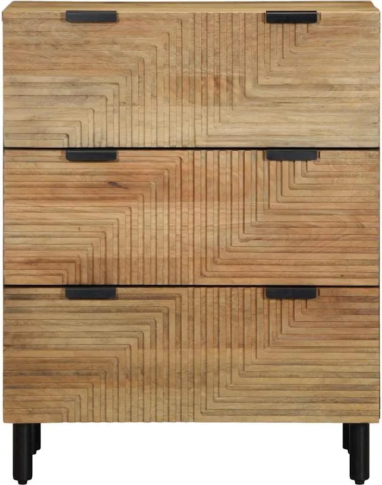 Příborníky 2 ks hnědé 60x33x75 cm Masivní dřevo Mango 3310004