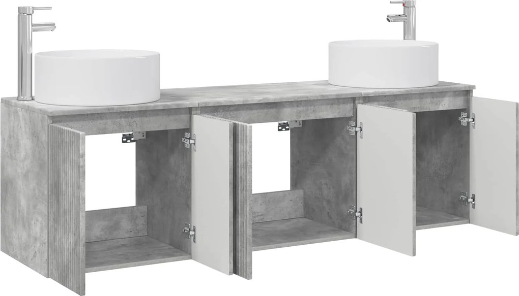 Sada koupelnových skříněk 3 ks Betonově šedá 3405730