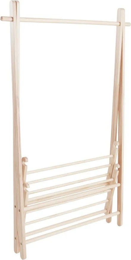 Stojan na oblečení z borovicového dřeva ve světle přírodní barvě 100x150x41 cm Cole – Jotex
