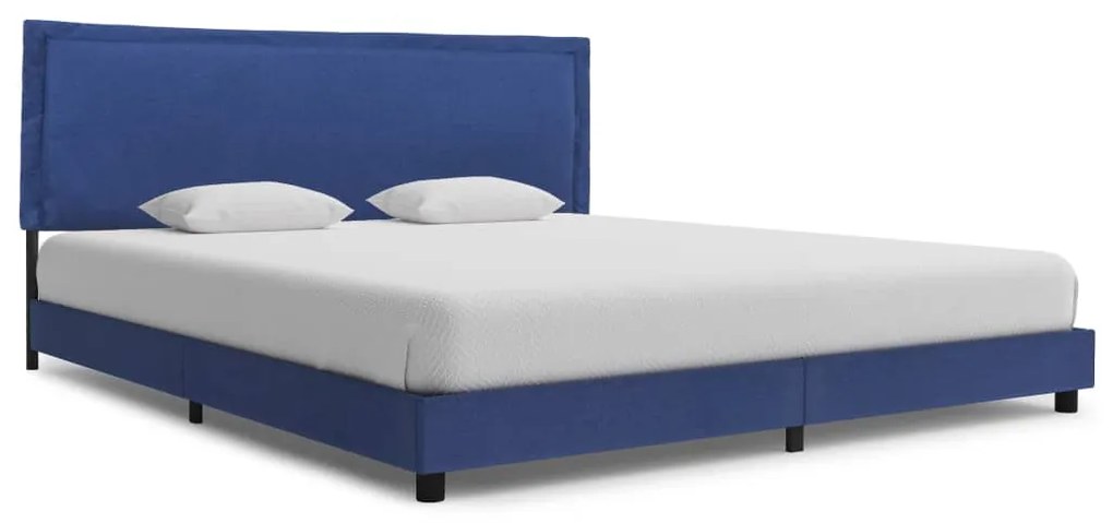 280995 vidaXL Rám postele modrý textil 180 x 200 cm