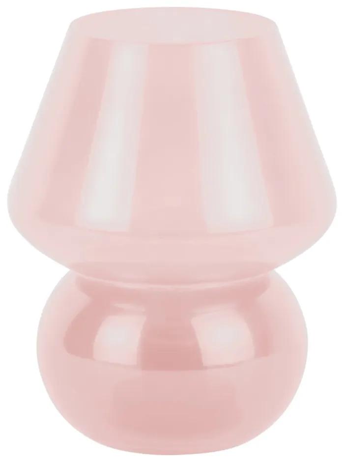 Světle růžová LED stolní lampa se skleněným stínidlem (výška 20 cm) Vintage – Leitmotiv