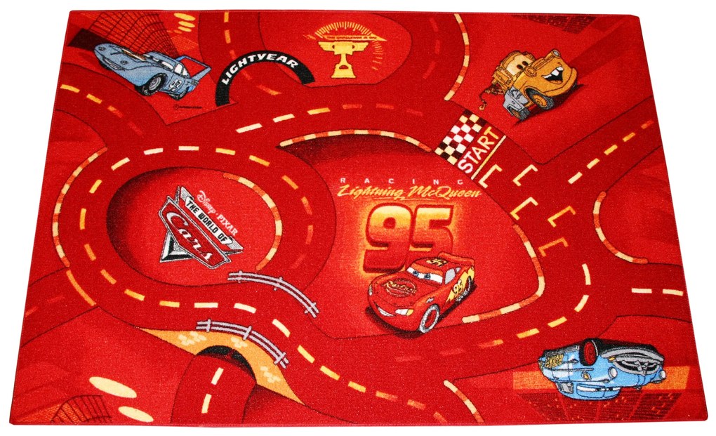 Cz-Holtex Dětský kusový koberec Auta silnice červený Rozměry: 100x165cm