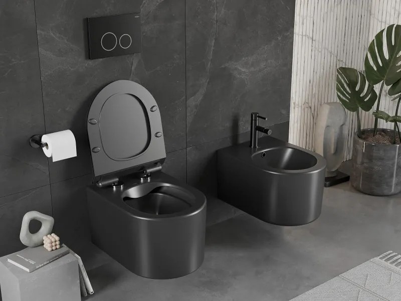 Mexen Sofia Rimless závěsná wc mísa se sedátkem s pomalým zavíráním, černá matná, 30540185