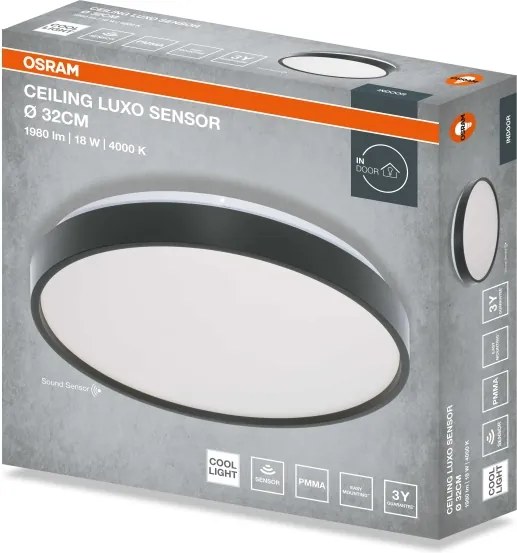 Osram - LED Stropní svítidlo CEILING LUXO LED/18W/230V pr. 32 cm černá