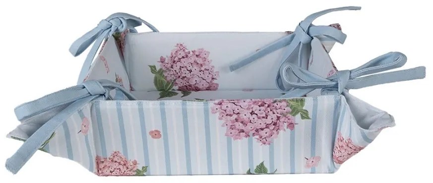 Bavlněný košík na pečivo s květy hortenzie Vintage Grace - 35*35*8cm