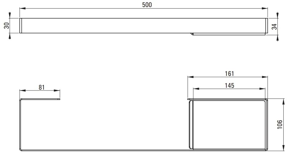 Deante Mokko, nástěnný věšák na ručníky s poličkou 500 mm, bílá matná, DEA-ADM_A631