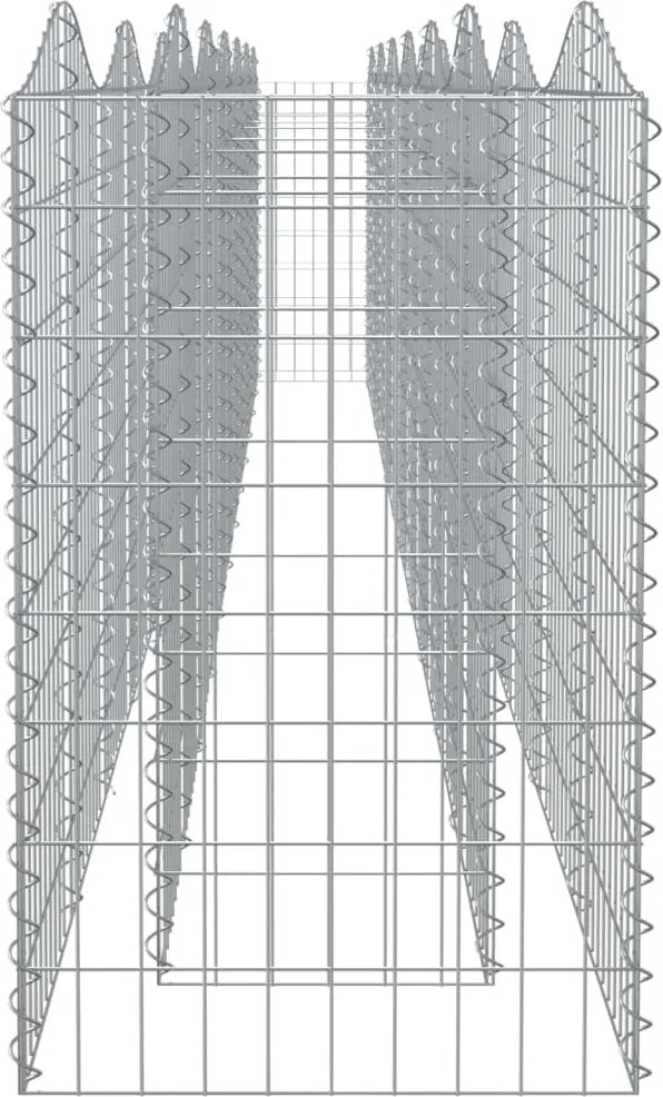 Klenutý gabion vyvýšený záhon 600x50x100 cm pozinkované železo 153548