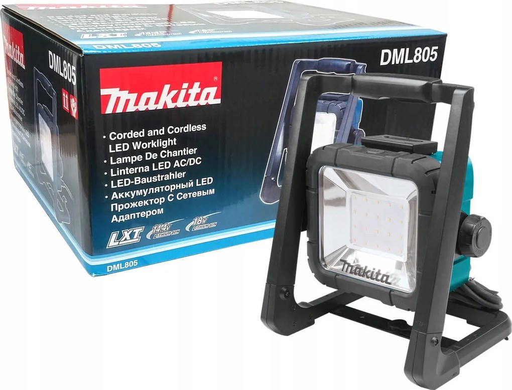 Makita DML805Z Halogen 1150lm Pracovní lampa AKU14,4V18V 230V