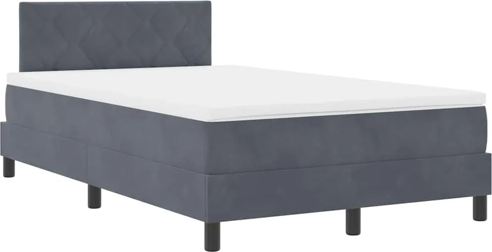 Postel s boxspringem s čelo Tmavě šedá 120 x 190 cm samet 3339225