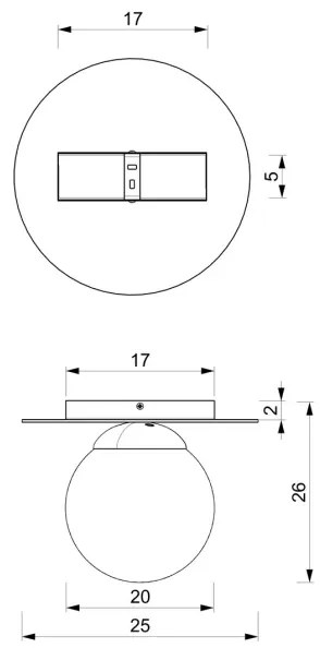 Stropní svítidlo PLATO 1xE14/40W/230V pr. 25 cm