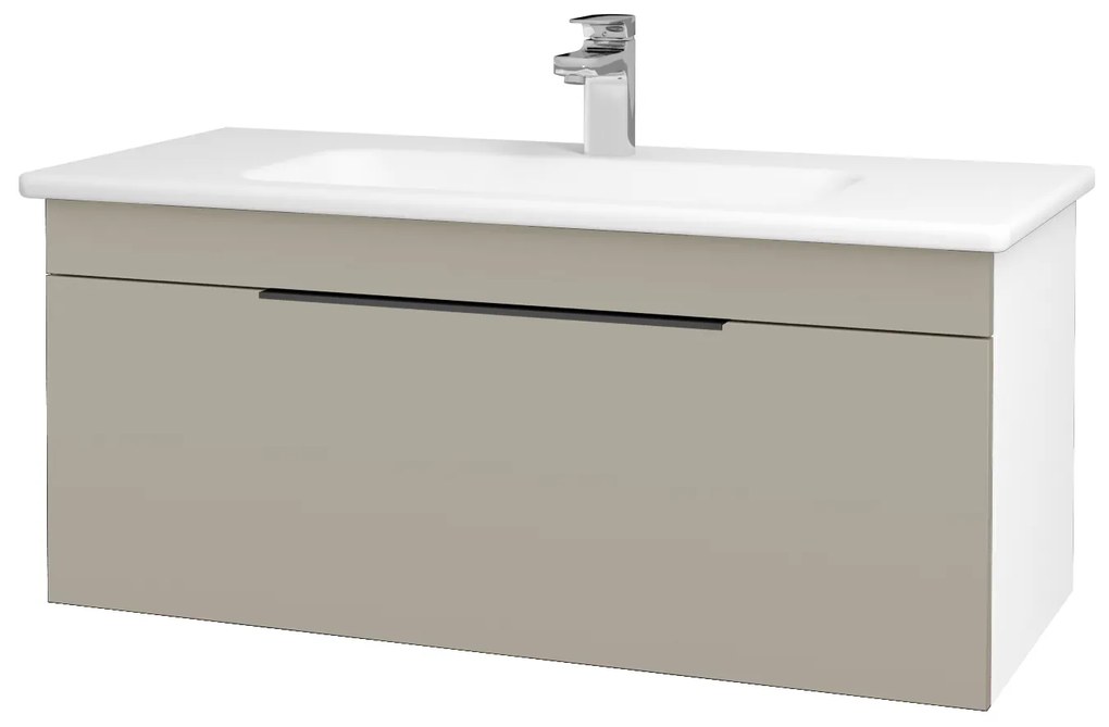 Dřevojas Koupelnová skříň ASTON SZZ 100 Varianta: N01 Bílá lesk / Úchytka T05 / D16 Beton tmavý