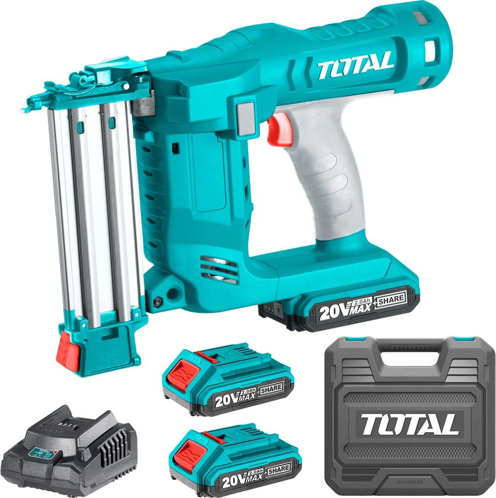 TOTAL Hřebíkovačka aku, 20V Li-ion, 2000mAh (2x), industrial TCBNLI2001
