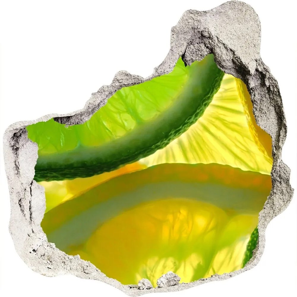 Wallmuralia Nálepka díra na zeď Limetka a citron 75x75 cm