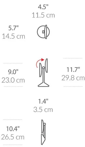 Kosmetické zvětšovací zrcadlo s osvětlením (10x) ø 12 cm Travel – simplehuman