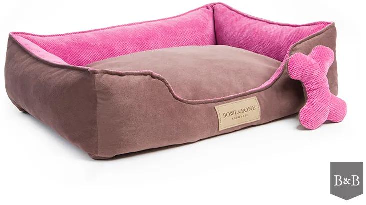 Bowl&amp;Bone Republic Luxusní pelíšek pro psa Classic Pink VELIKOST: L - 95 x 75 x 22cm