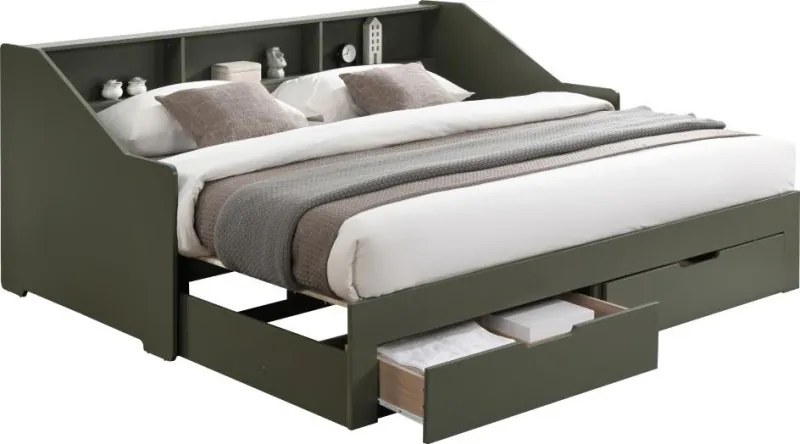 Rozkládací postel, šedozelená, MONETA Kondela 0000416684