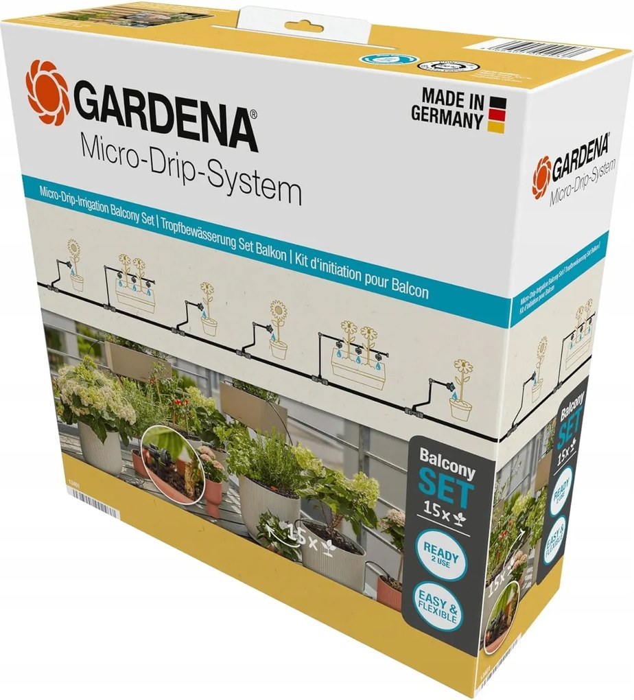 Gardena Micro-Drip – Sada kapkového zavlažování na balkon (13401-20)
