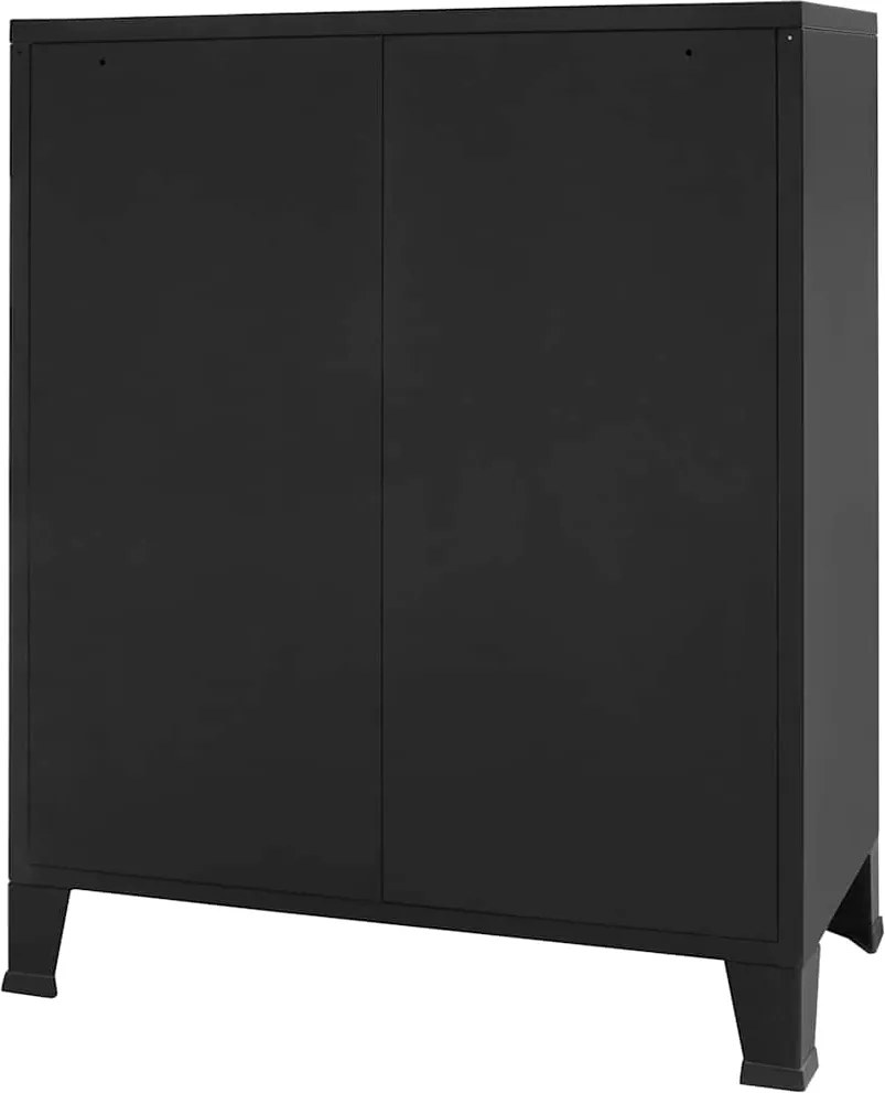 Skříň se zásuvkami kovová industriální styl 78x40x93 cm černá 245963
