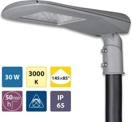 LED svítidlo veřejného osvětlení McLED Street 30W 3000K teplá bílá ML-521.007.09.0