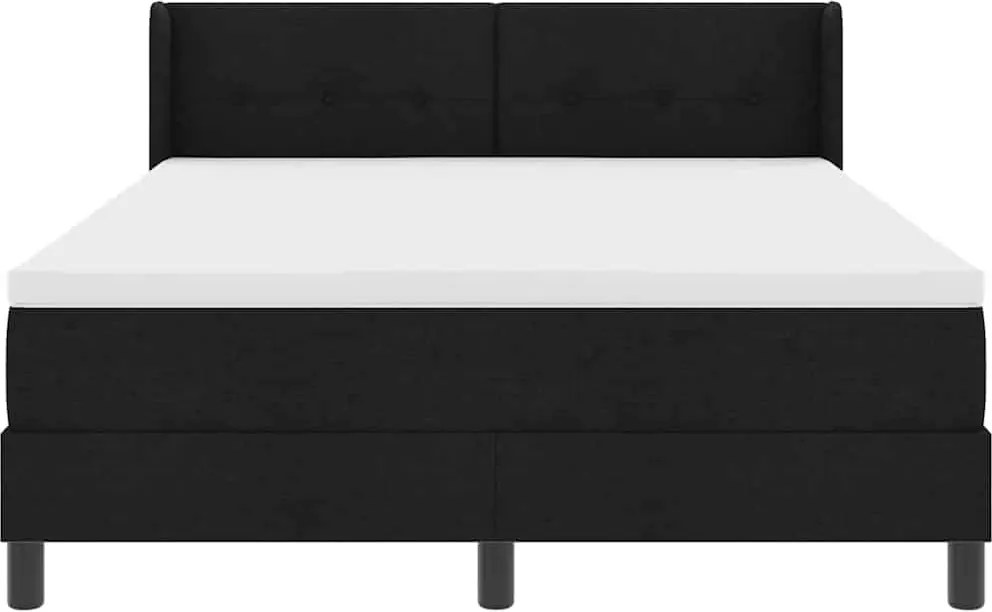 Postel s boxspringem s čelo Černý 200 x 160 cm textil 3341113