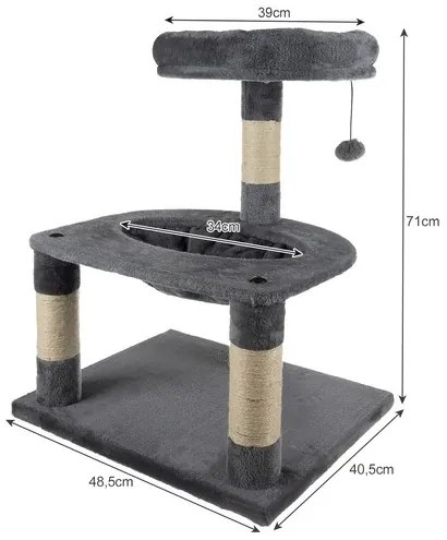 Kočičí strom 71cm šedý Purlov 21711