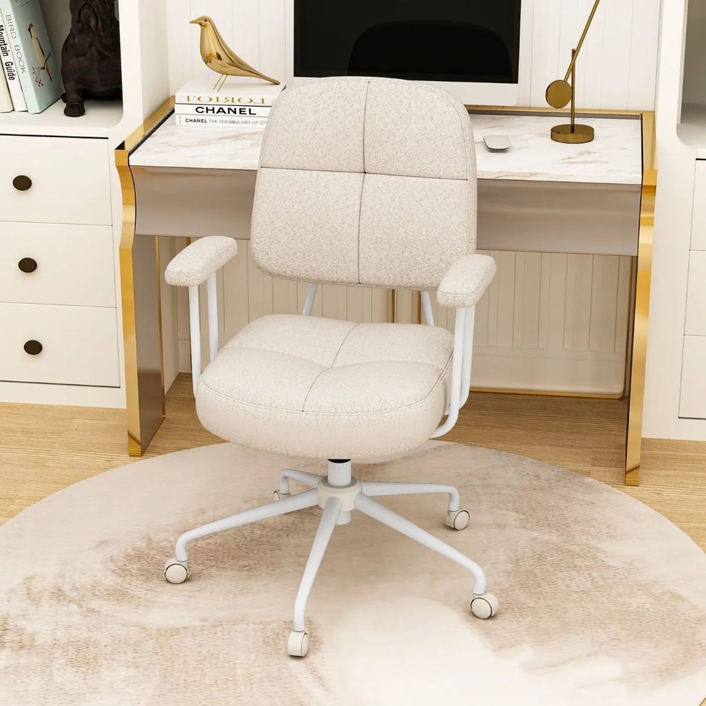 Costway Kancelářská židle ergonomická otočná židle s područkami a kolečky