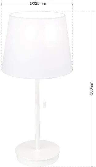 Orion LA 4-1205/1 - Stolní lampa s USB portem LUDWIG 1xE27/40W/230V bílá