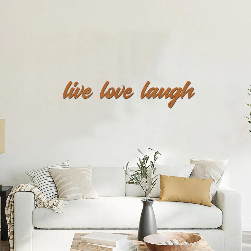 dřevo života Dřevěný nápis na zeď LIVE LOVE LAUGH Barevný vzor: Buk, Velikost textu: 50x10