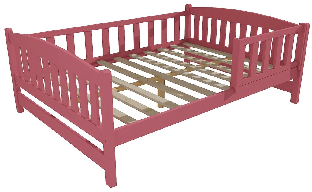 Vomaks Dětská postel DP 002 XL se zábranou Rozměr: 140 x 200 cm, Barva: bezbarvý lak