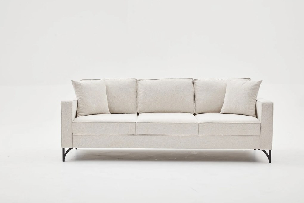 Atelier del Sofa 3-místná pohovka Berlin - Cream, Black, Krémová, Černá