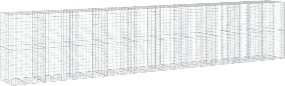 Gabionový koš s víkem 1 000 x 100 x 200 cm pozinkované železo 3295243