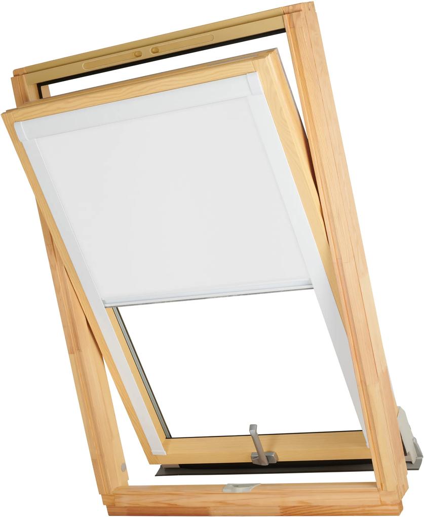 Dekodum Termoizolační roleta na střešní okno typu FAKRO 78x140 Barva látky: Graphite Silver, Barva profilu: Bílá