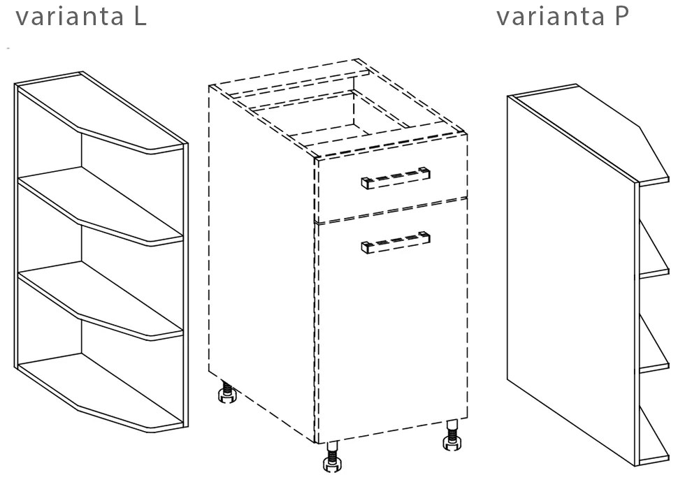 SMART b | dolní regál rohový GLA-18D | 20 cm | VÝBĚR DEKORU | UNI provedení